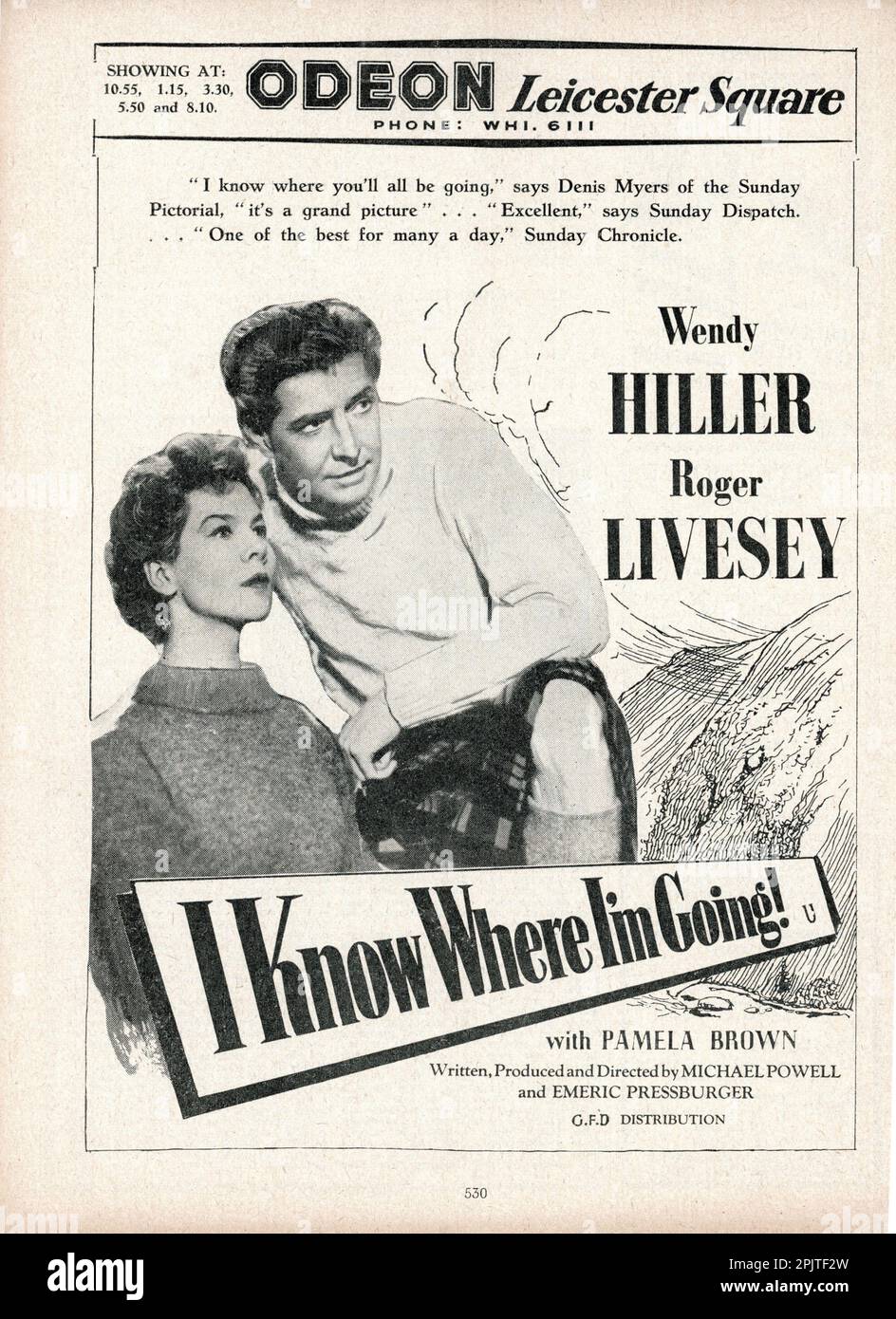 WENDY HILLER and ROGER LIVESEY in I KNOW WHERE I'M GOING 1945 written ...