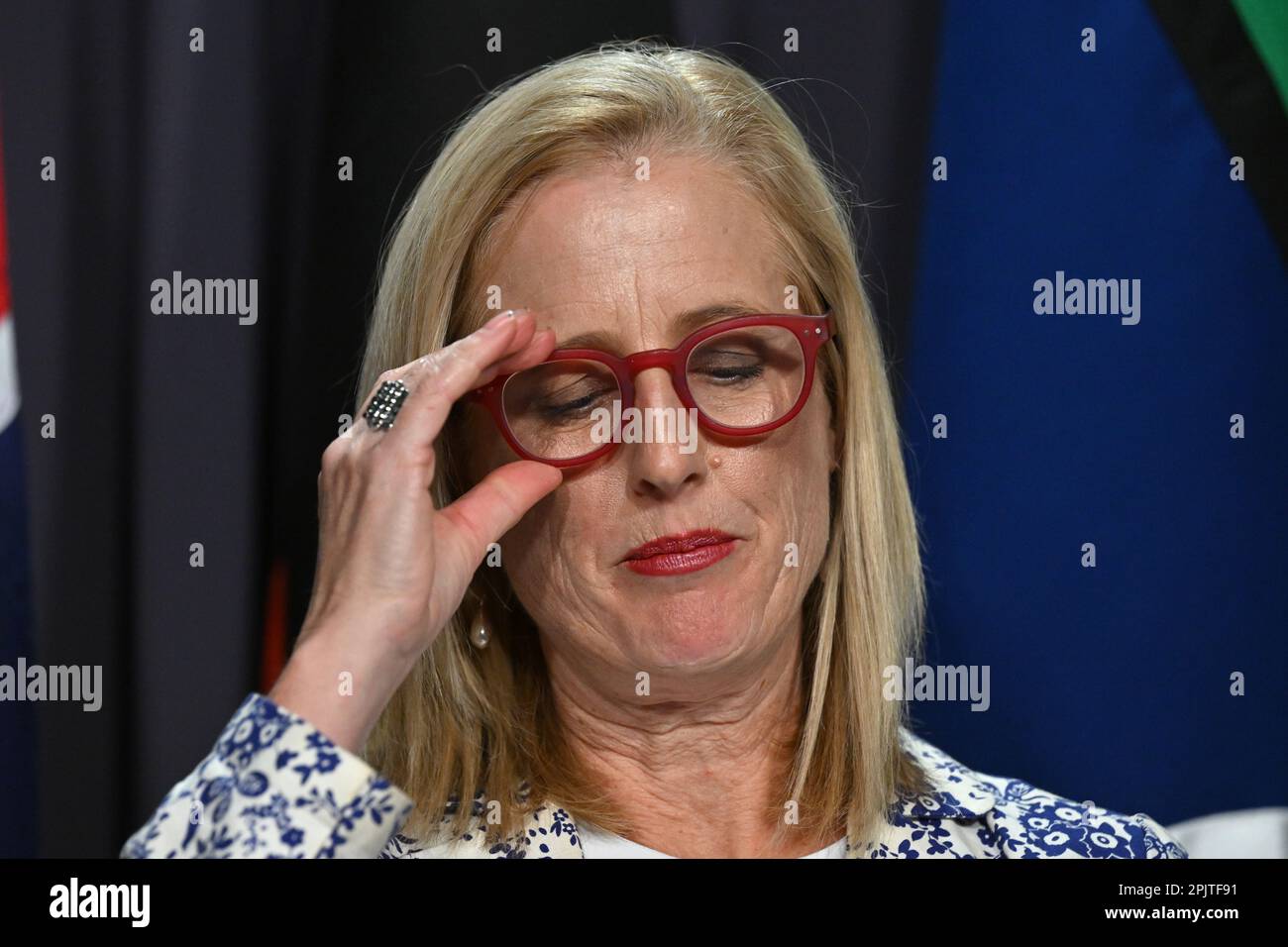 Minister for Finance Katy Gallagher at a press conference at Parliament ...
