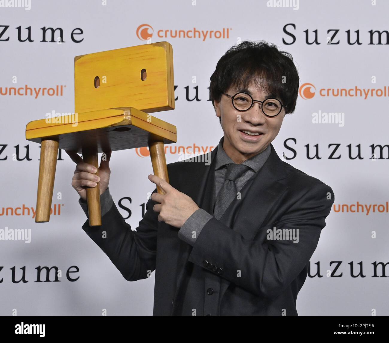 Los Angeles, US, April 3, 2023. Makoto Shinkai, Japanese director ...