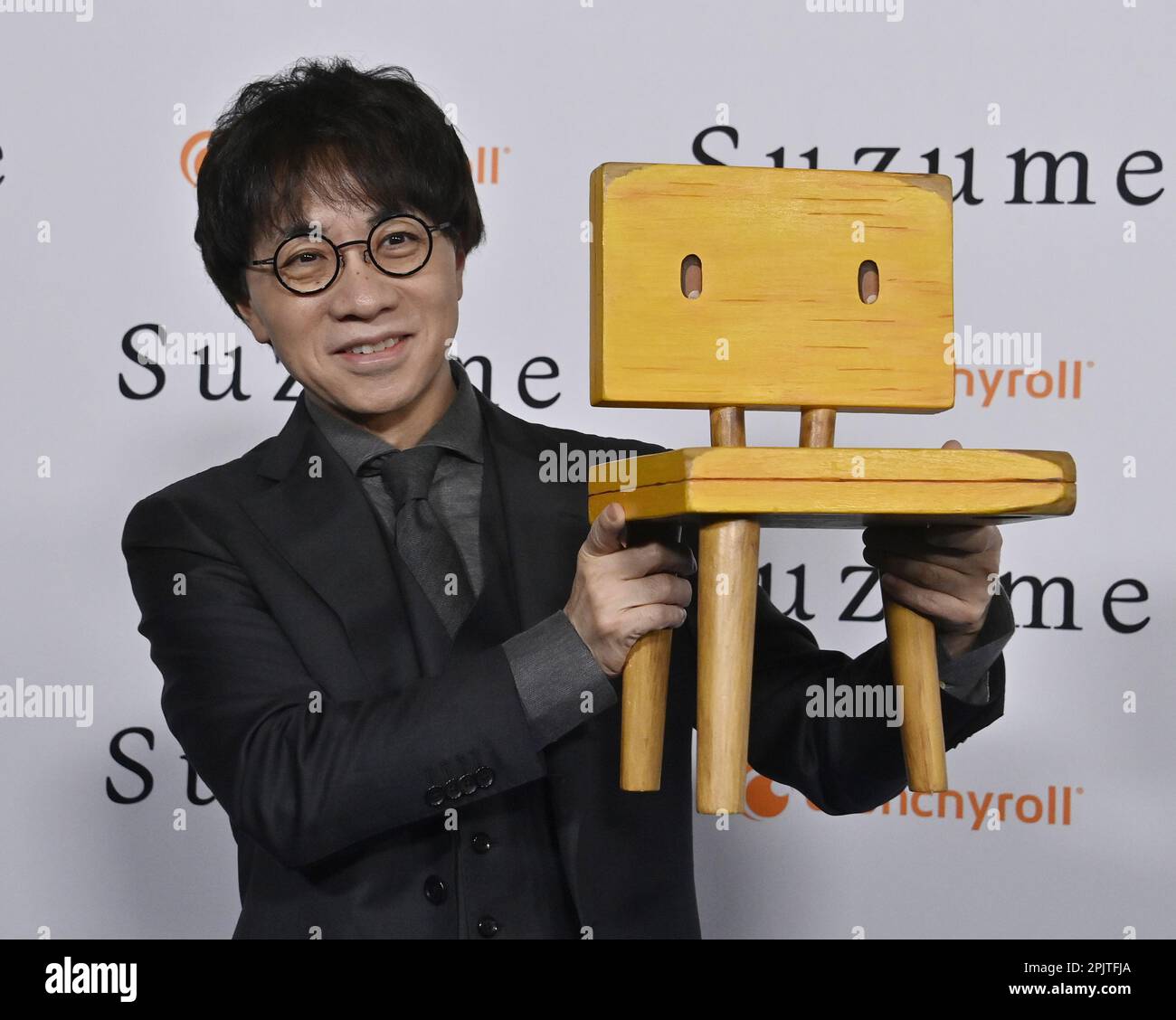 Los Angeles, US, April 3, 2023. Makoto Shinkai, Japanese director ...