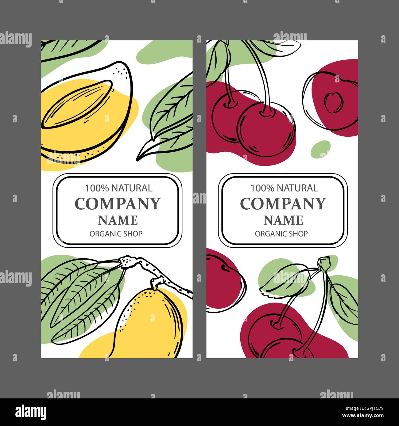 CHERRY AND MANGO Label Templates Design Of Stickers For Shop Of ...