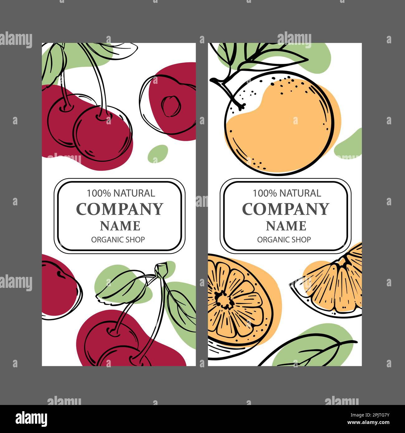 CHERRY AND ORANGE Label Templates Design Of Stickers For Shop Of ...