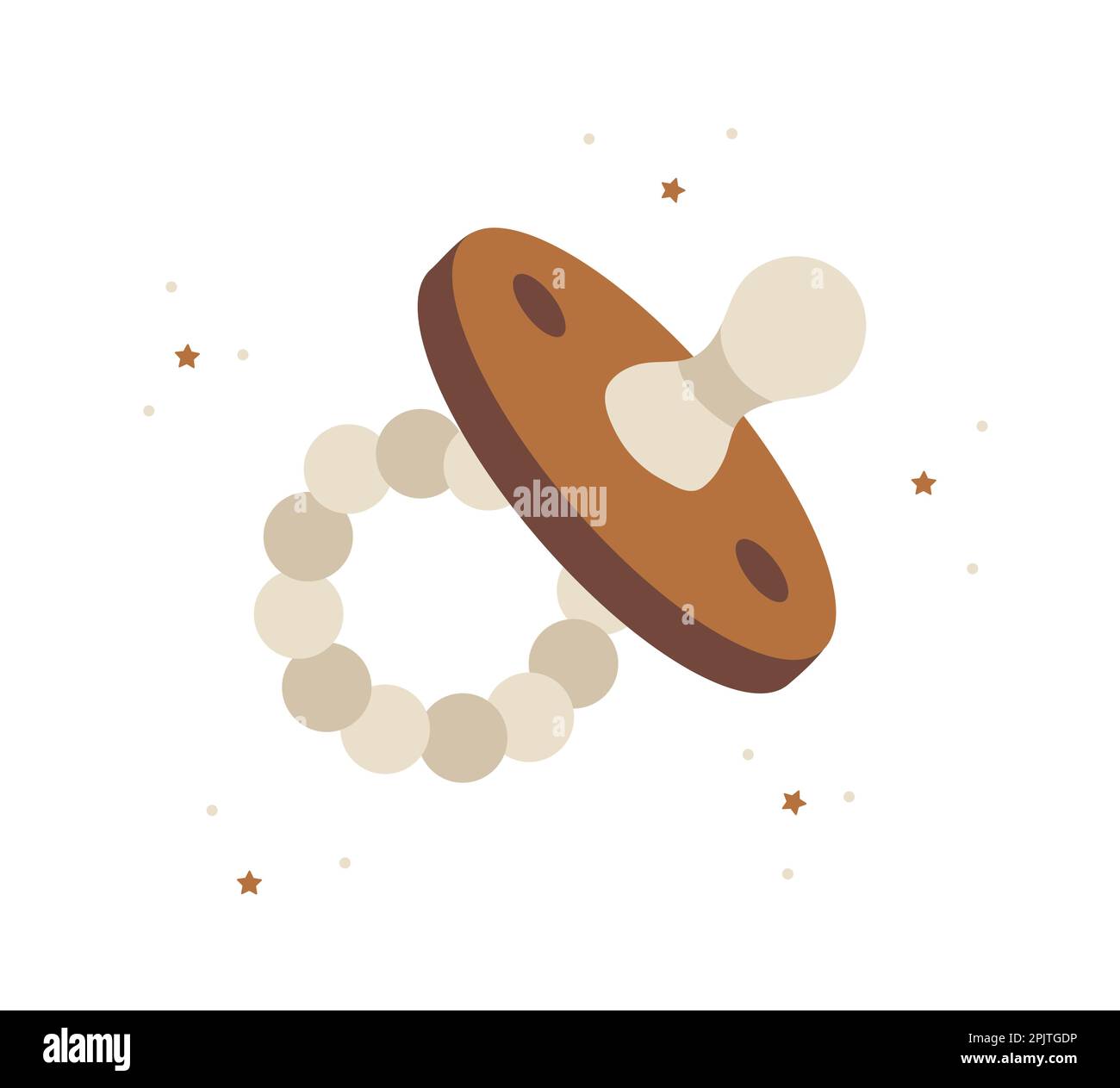 Boho baby pacifier. Hand drawn scandinavian element for newborn ...