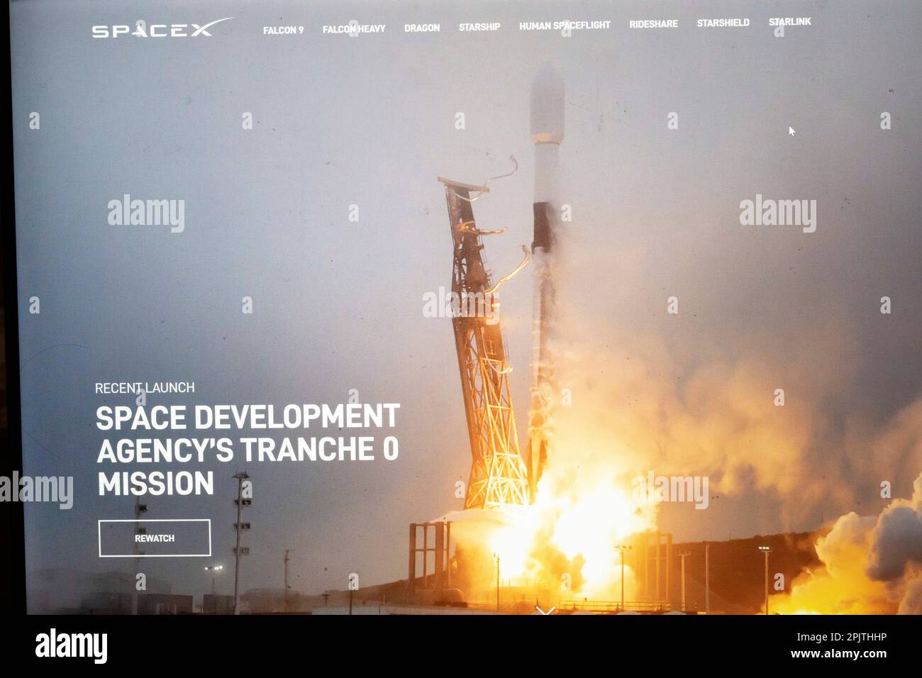 Hawthorne, California, USA. 3rd Apr, 2023. Elon Musk's twitter account seen next to SpaceX's ...