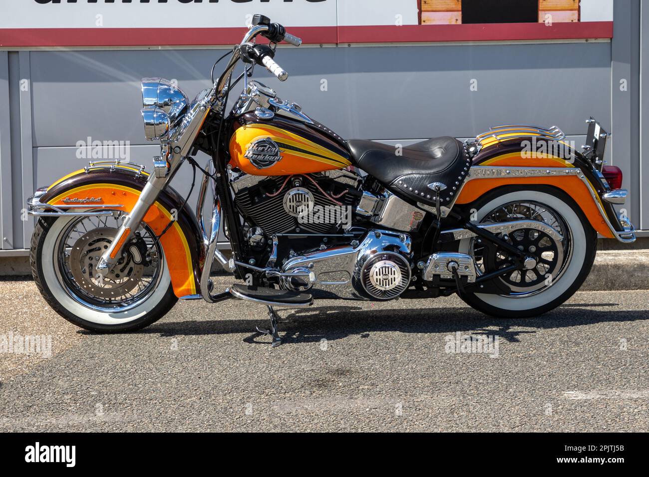 Bordeaux , Aquitaine France - 04 02 2023 : harley davidson heritage softail bike in street ...