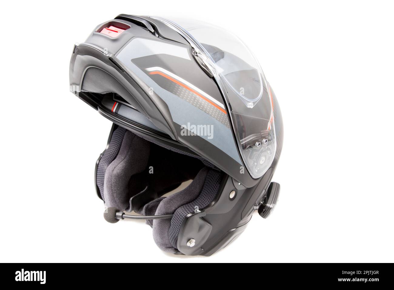 Motorcycle modular touring Helmet over isolated on white background ...