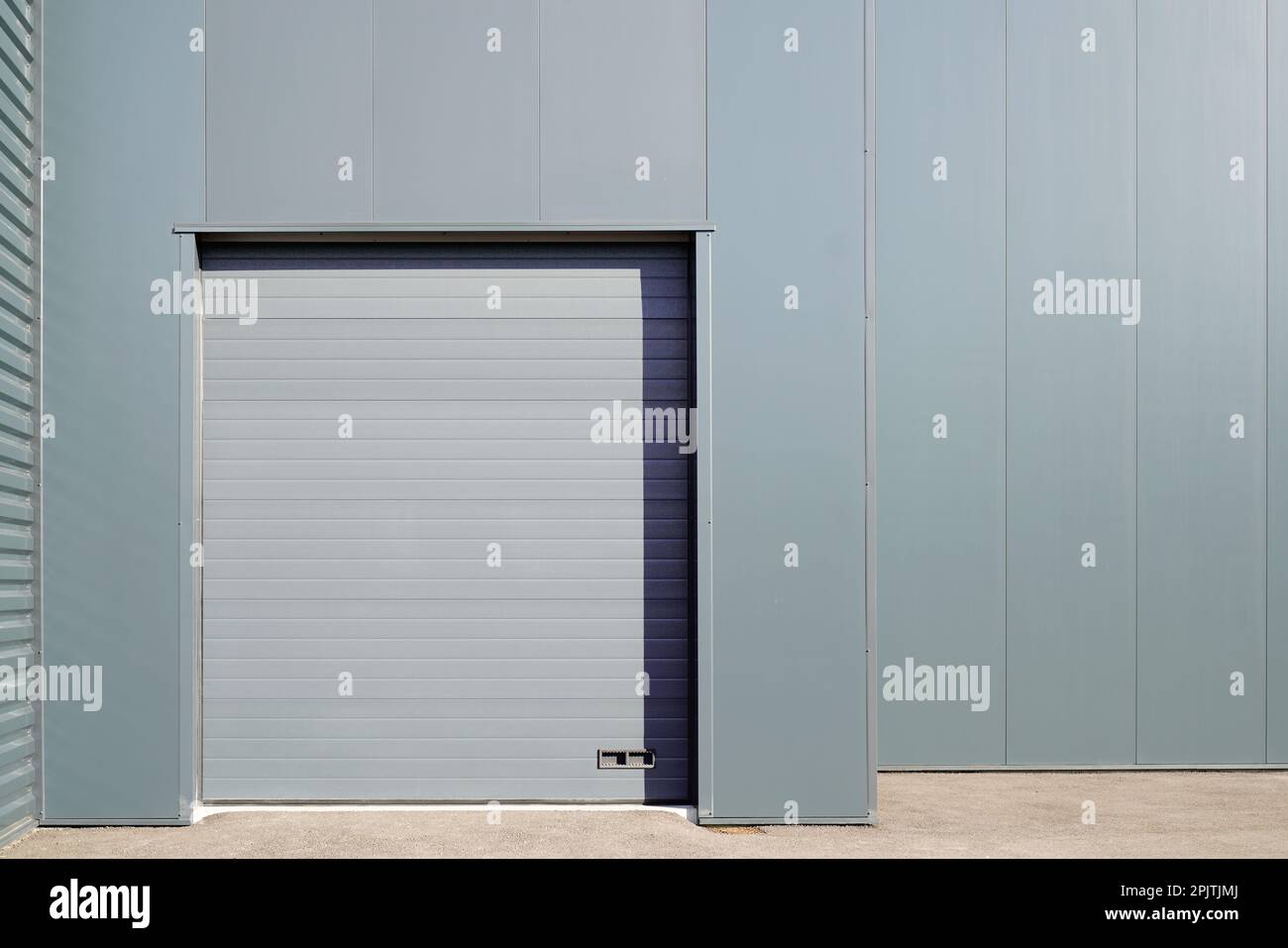 grey metal roller door factory storage garage gray industrial warehouse ...