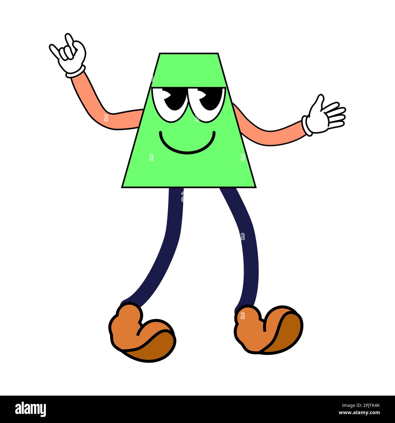 Cartoon Groovy funny cartoon smile character, vintage. Funky comic ...