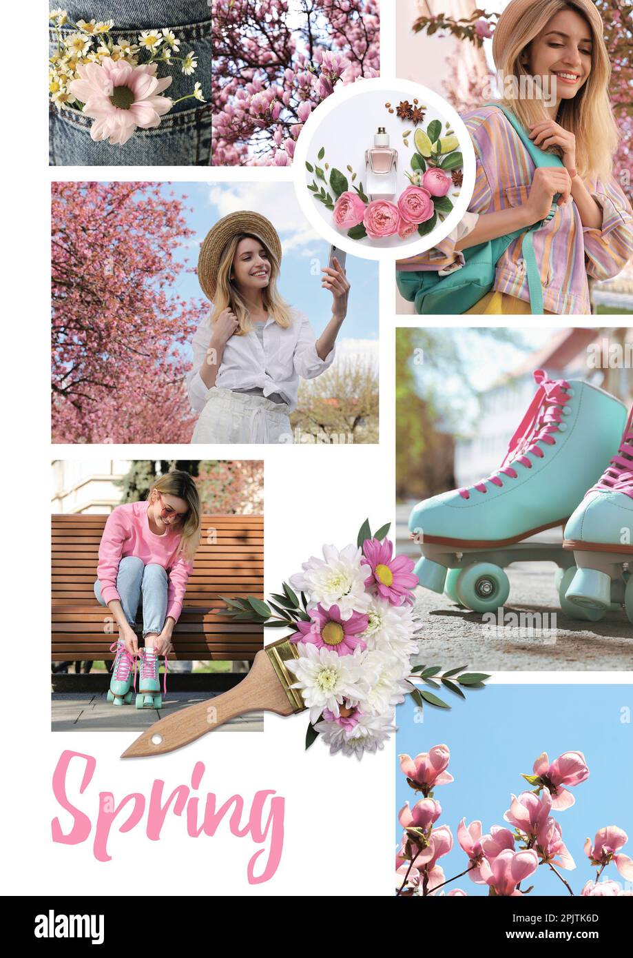 Inspiring mood board. Collage with beautiful and aesthetic photos Stock Photo - Alamy