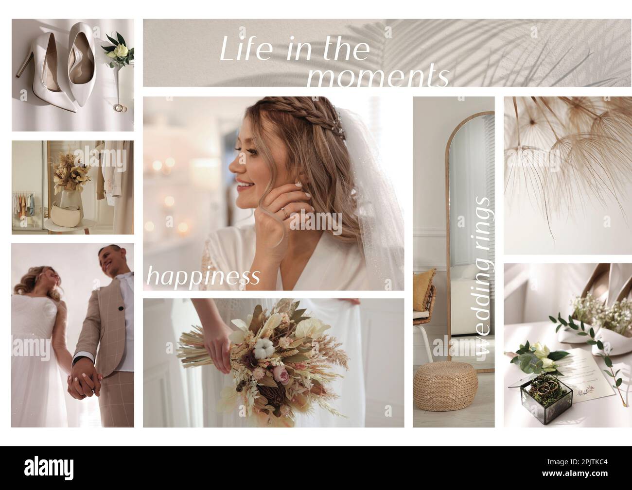 Inspiring mood board. Collage with beautiful and aesthetic photos Stock ...