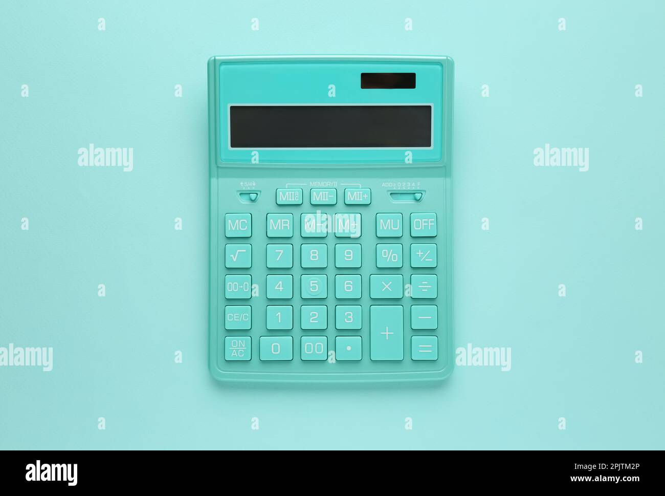 Turquoise calculator hi-res stock photography and images - Alamy