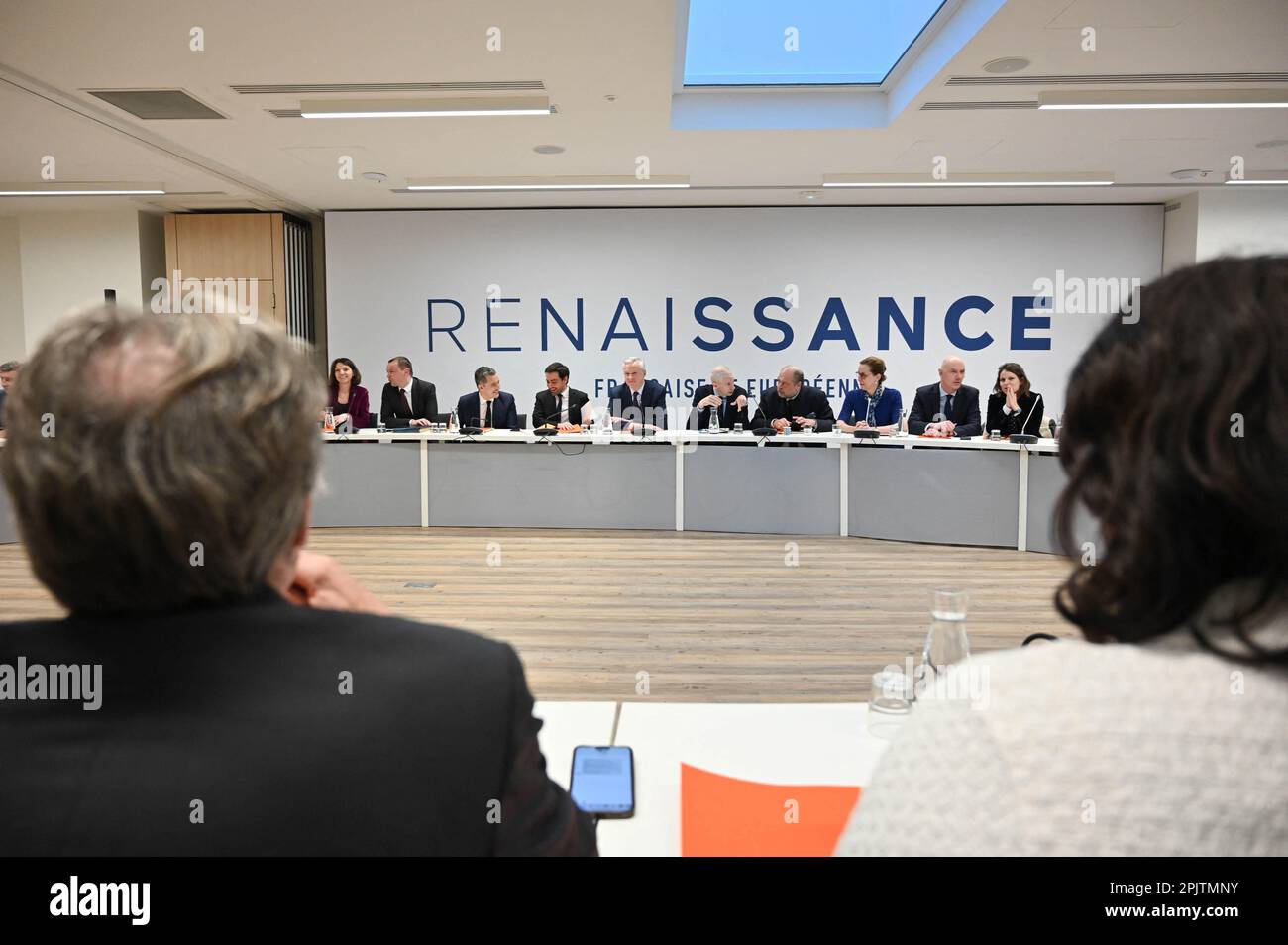 Olivier Dussopt, Minister of Labour, Employment and Integration of France, Gerald Darmanin ...