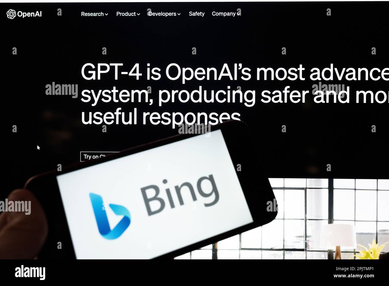 San Francisco, California, USA. 3rd Apr, 2023. The Bing logo.OpenAI is ...