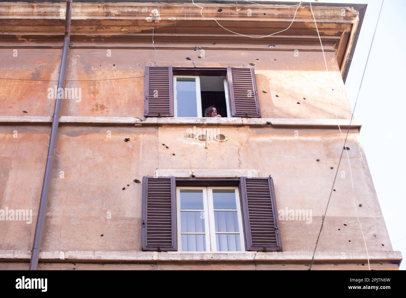 Rome, Italy. 03rd Apr, 2023. The building in Via Rasella which still ...