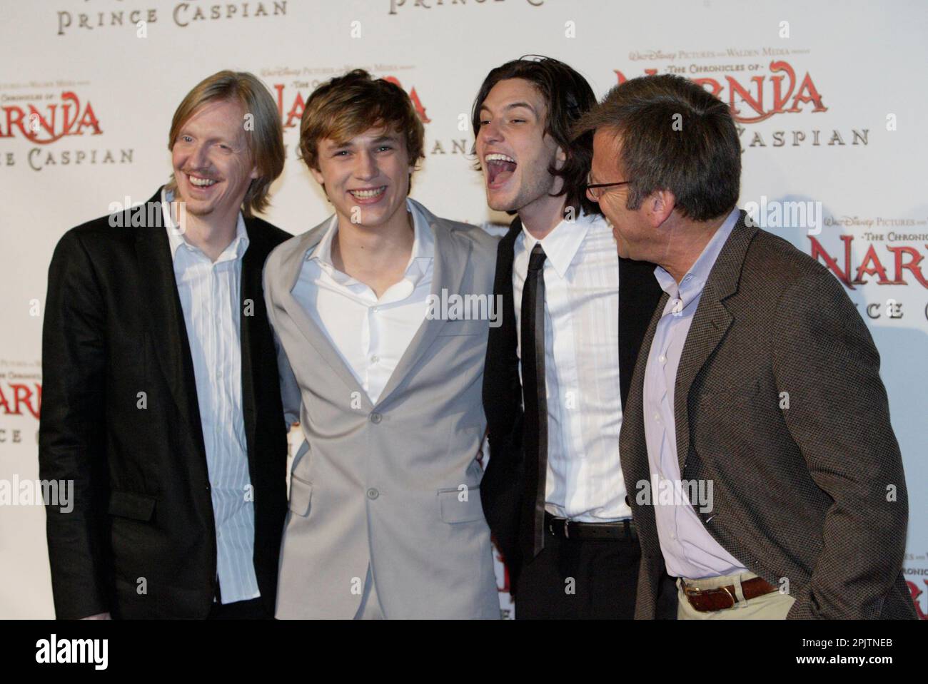 (l-r) Andrew Adamson, William Moseley, Ben Barnes and Mark Johnson at ...