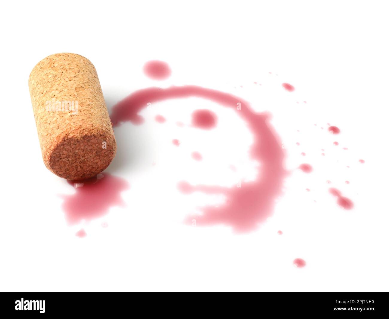 Bottle cork with wine stains isolated on white Stock Photo - Alamy