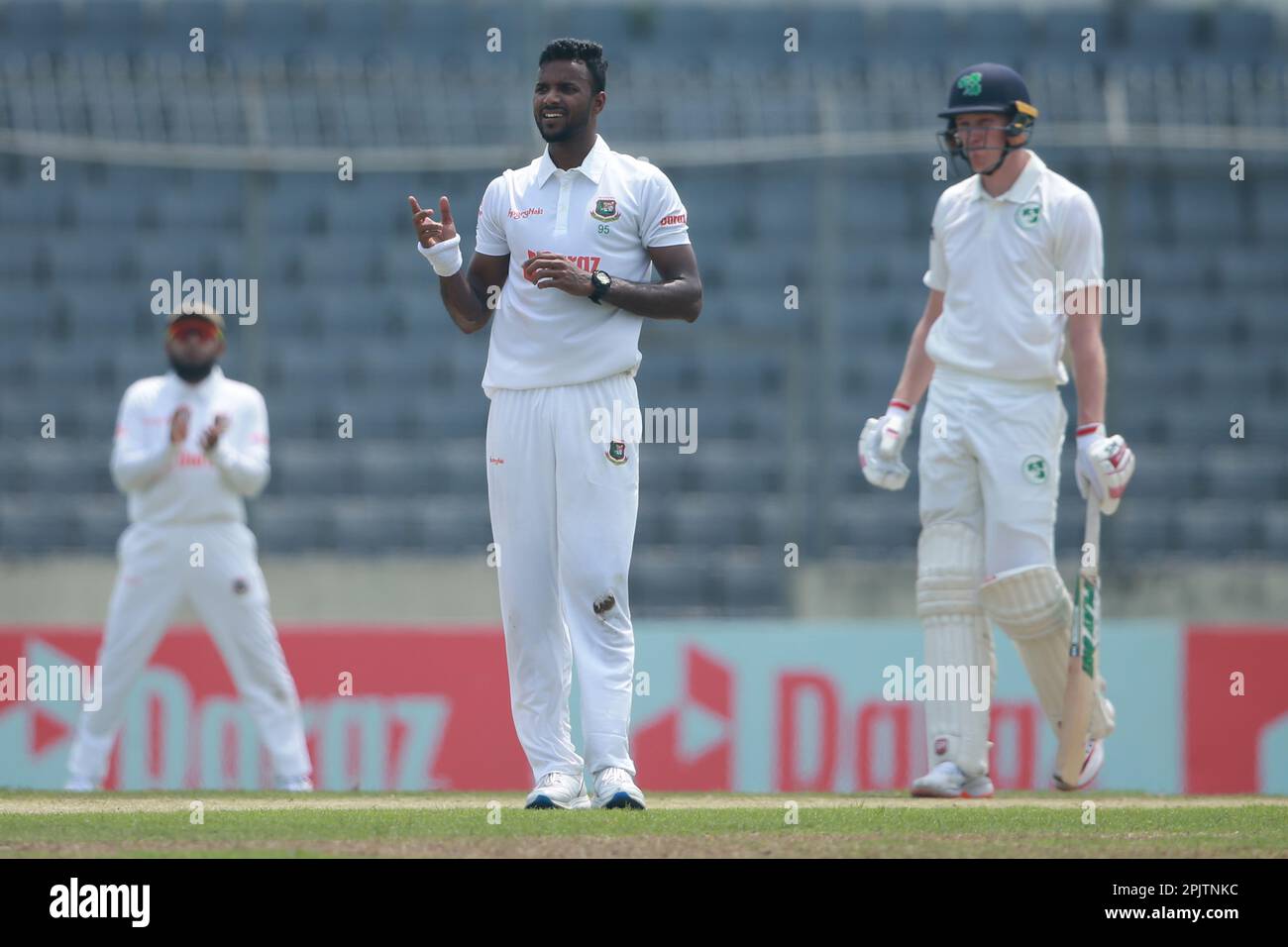 Ebadot Hossain bowl during the alone test match between Bangladesh and ...