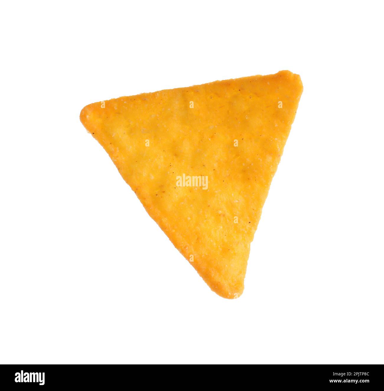 One tasty tortilla chip (nacho) on white background Stock Photo - Alamy