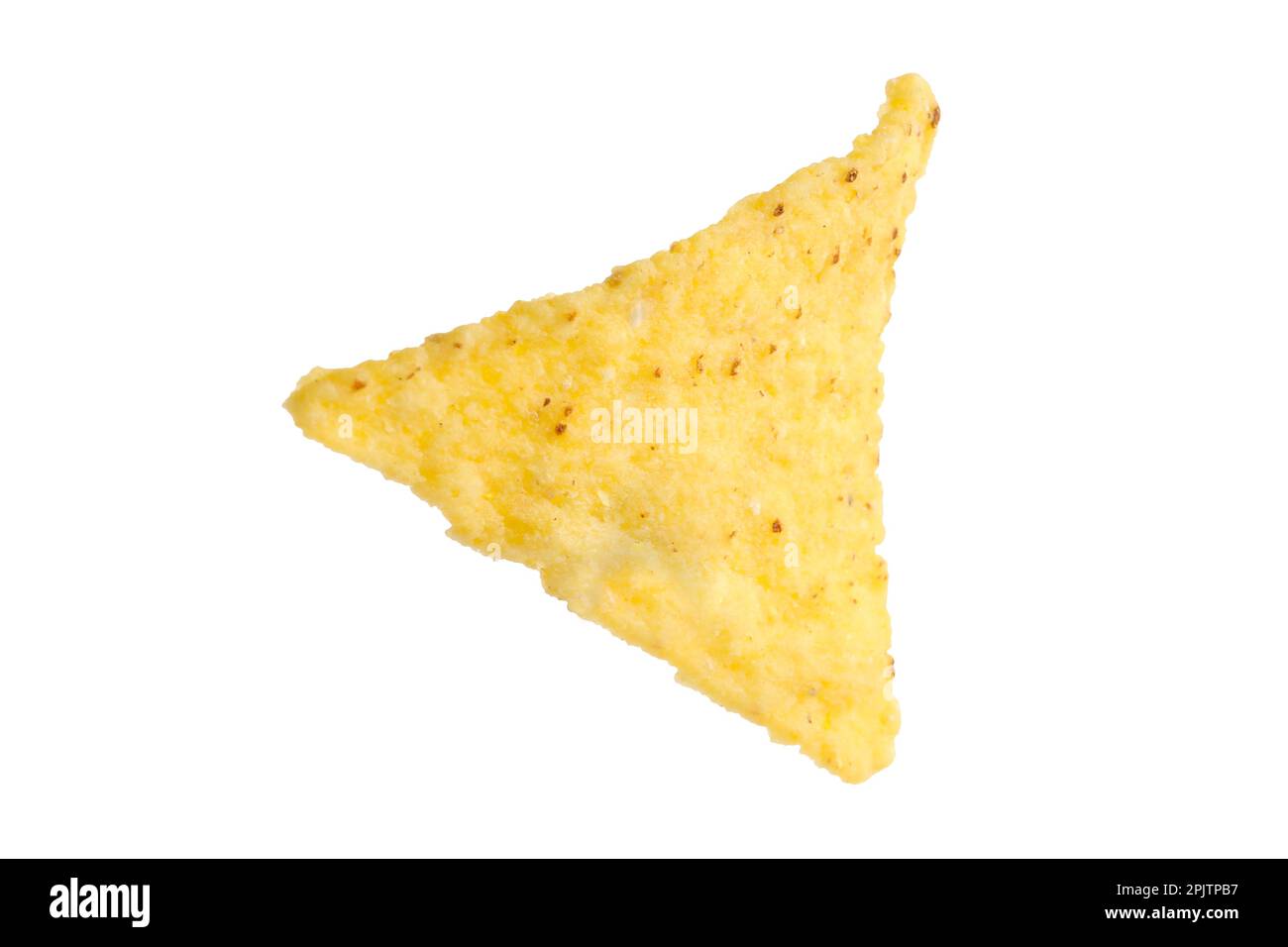 One tasty tortilla chip (nacho) on white background Stock Photo - Alamy
