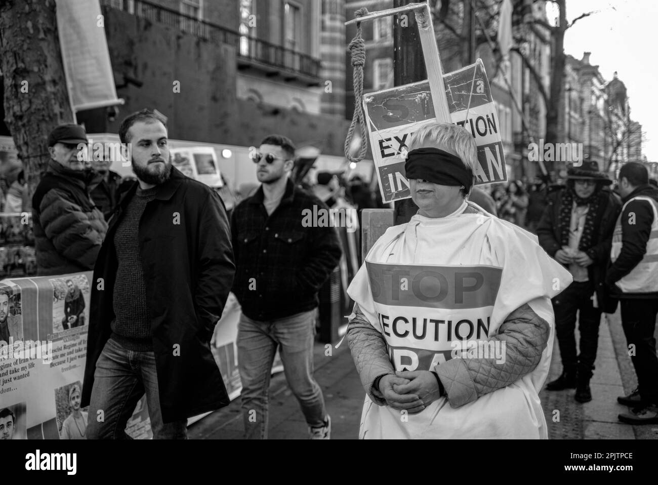 British-Iranians and supporters gathered outside Downing street to ...