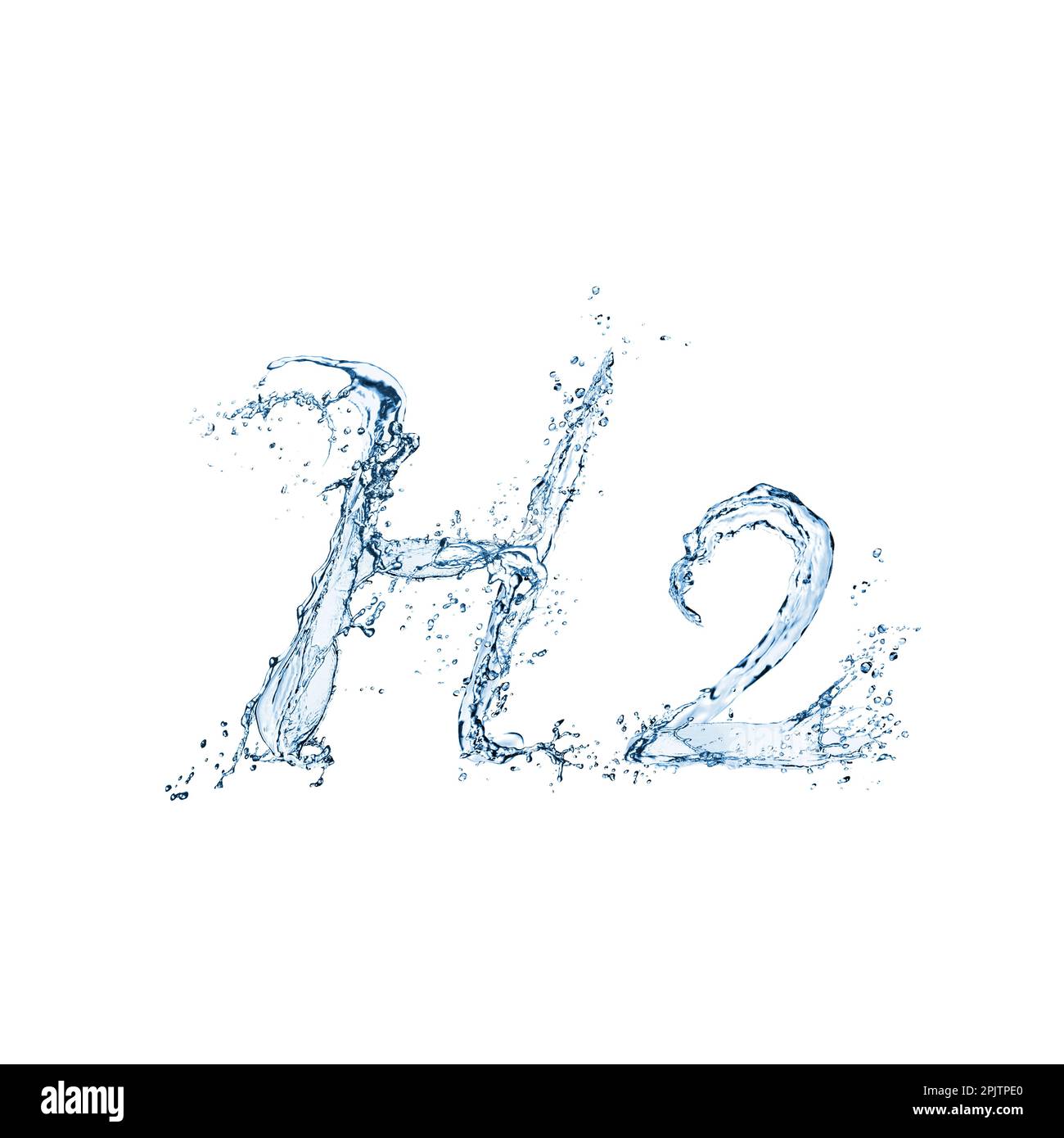 Chemical formula H2 made of water on white background Stock Photo - Alamy