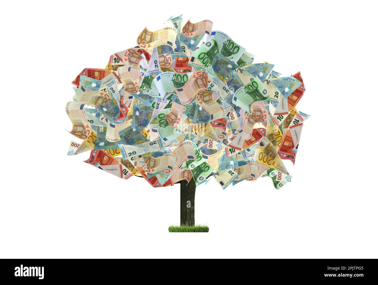 Money tree on white background. Concept of financial growth and passive ...