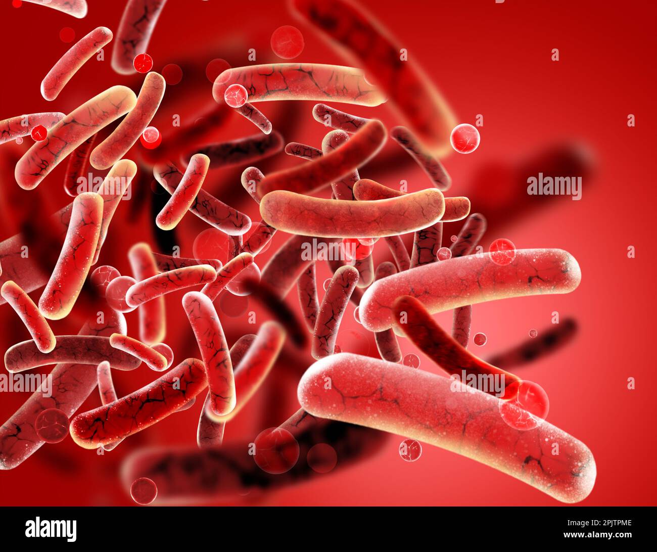 Bacteria colony under microscope, illustration. Cystitis, infection of ...