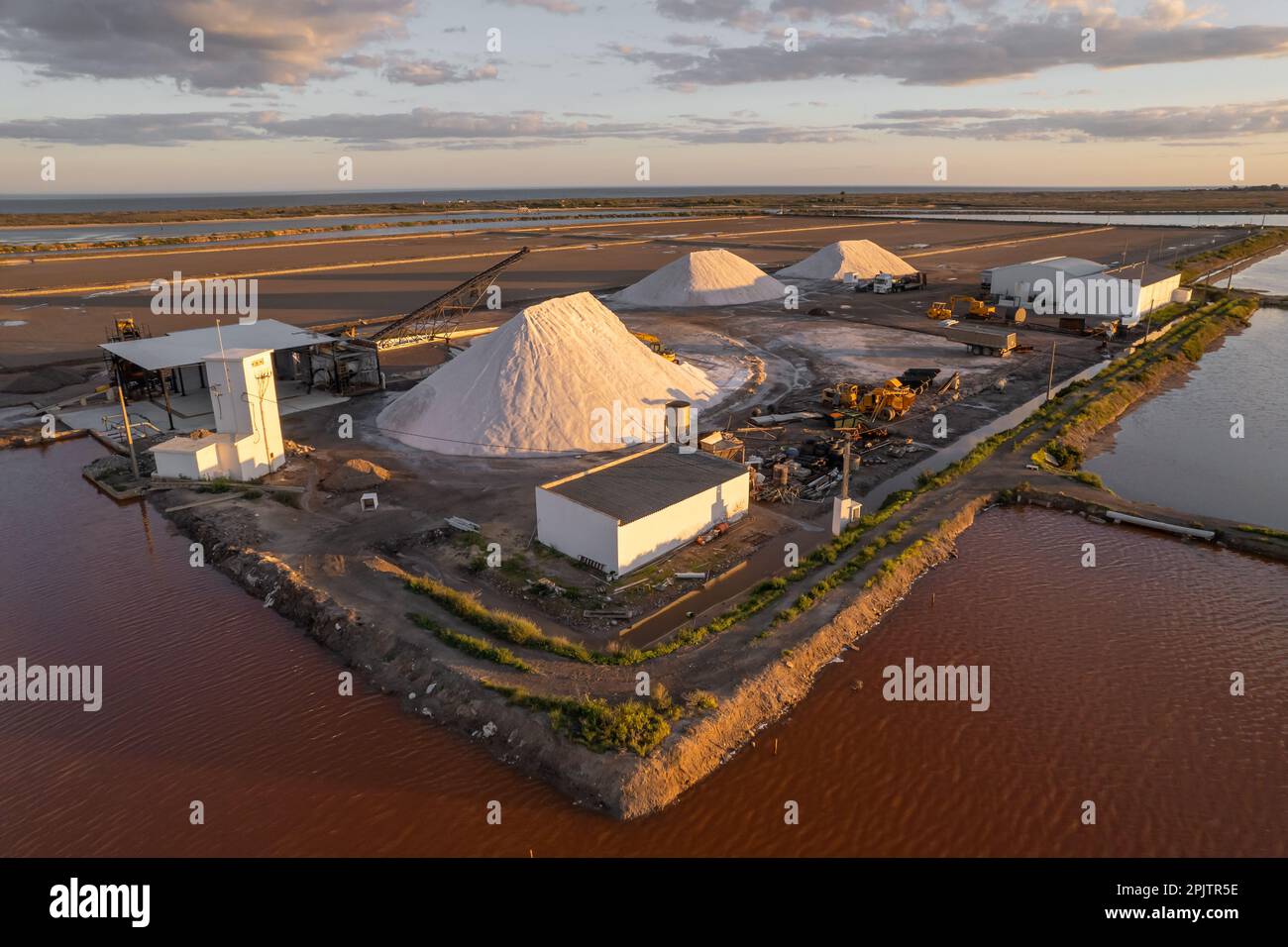Salt marshes on the Ria Formosa lagoon in Tavira, Algarve, Portugal ...