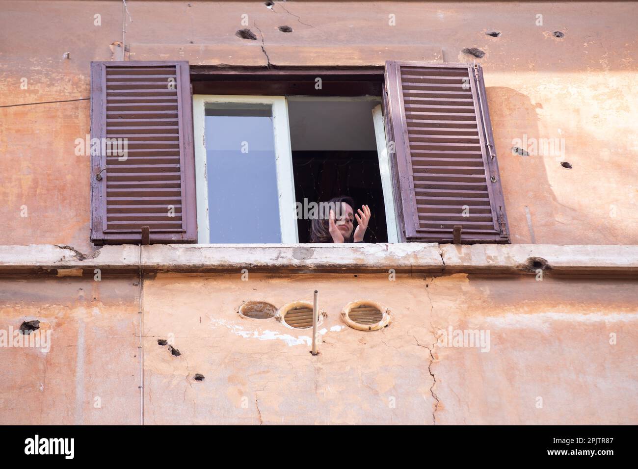 Rome, Italy. 03rd Apr, 2023. The building in Via Rasella which still ...