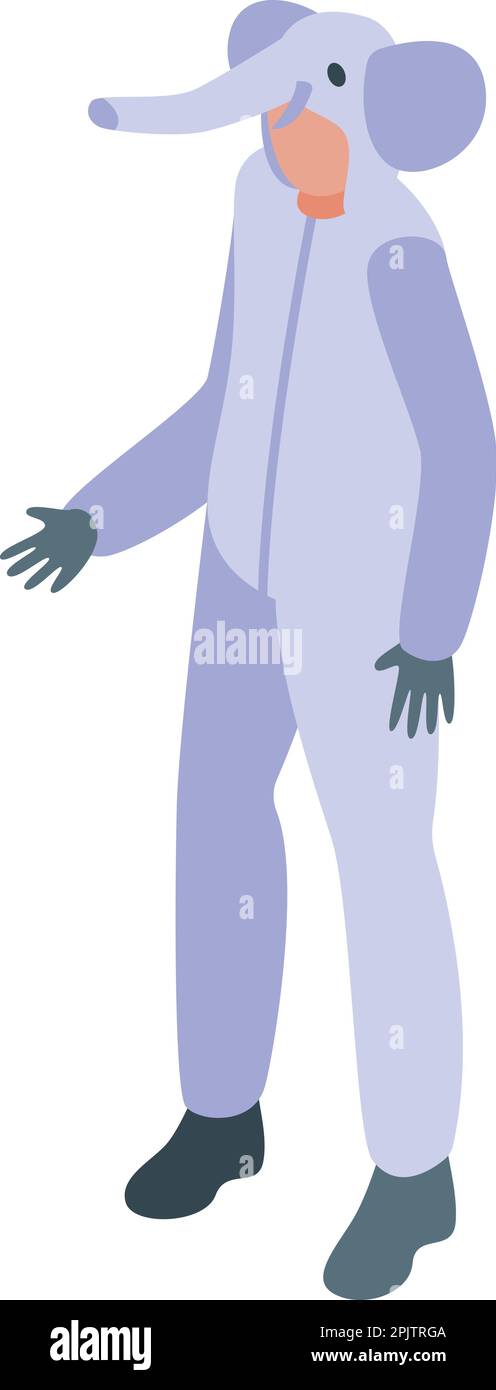 Elephant halloween animal costume icon isometric vector. Carnival party. Cute child Stock Vector ...