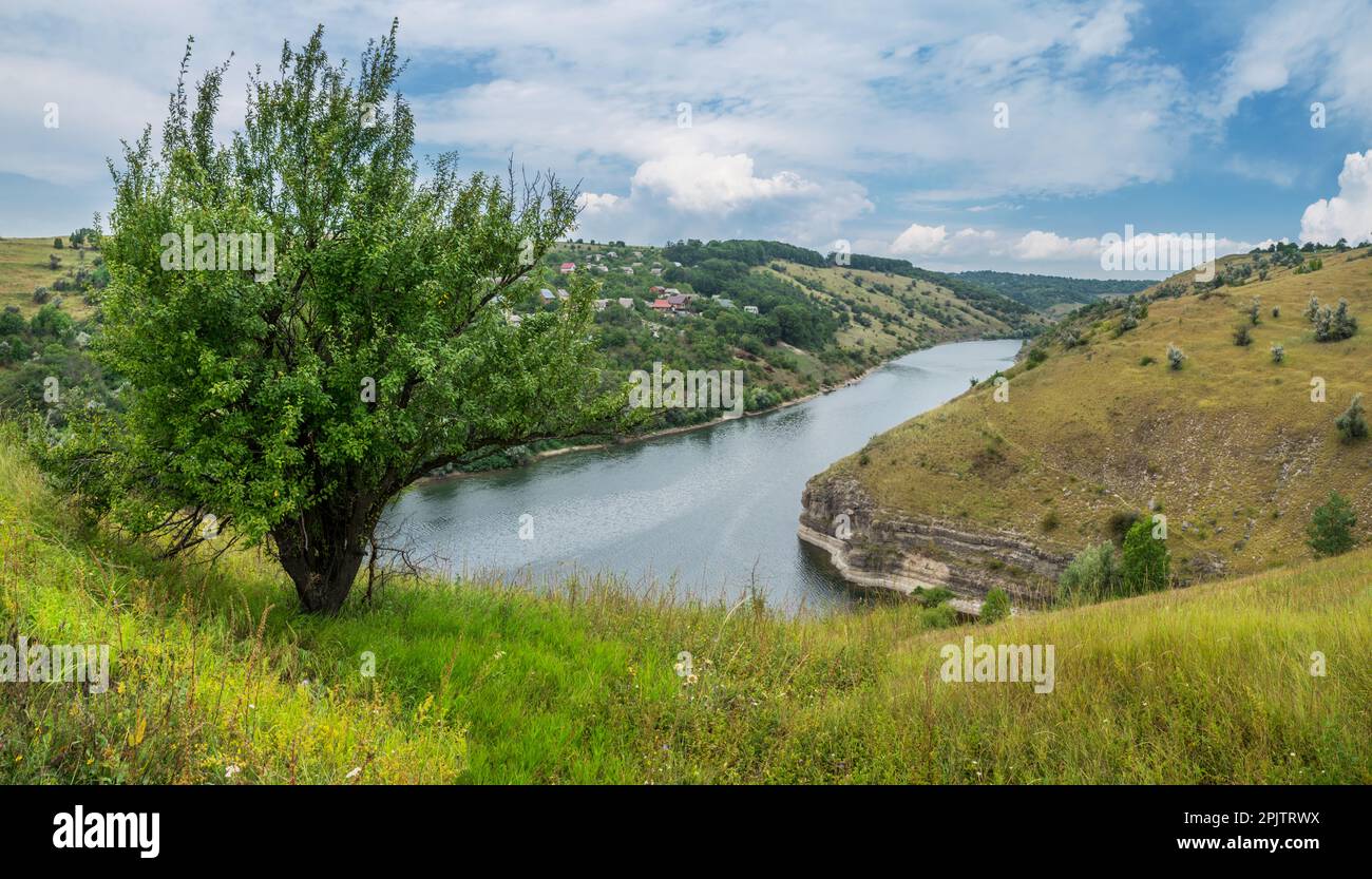 Beautiful nature landscape of central Ukraine. Yaruga. Travelling ...
