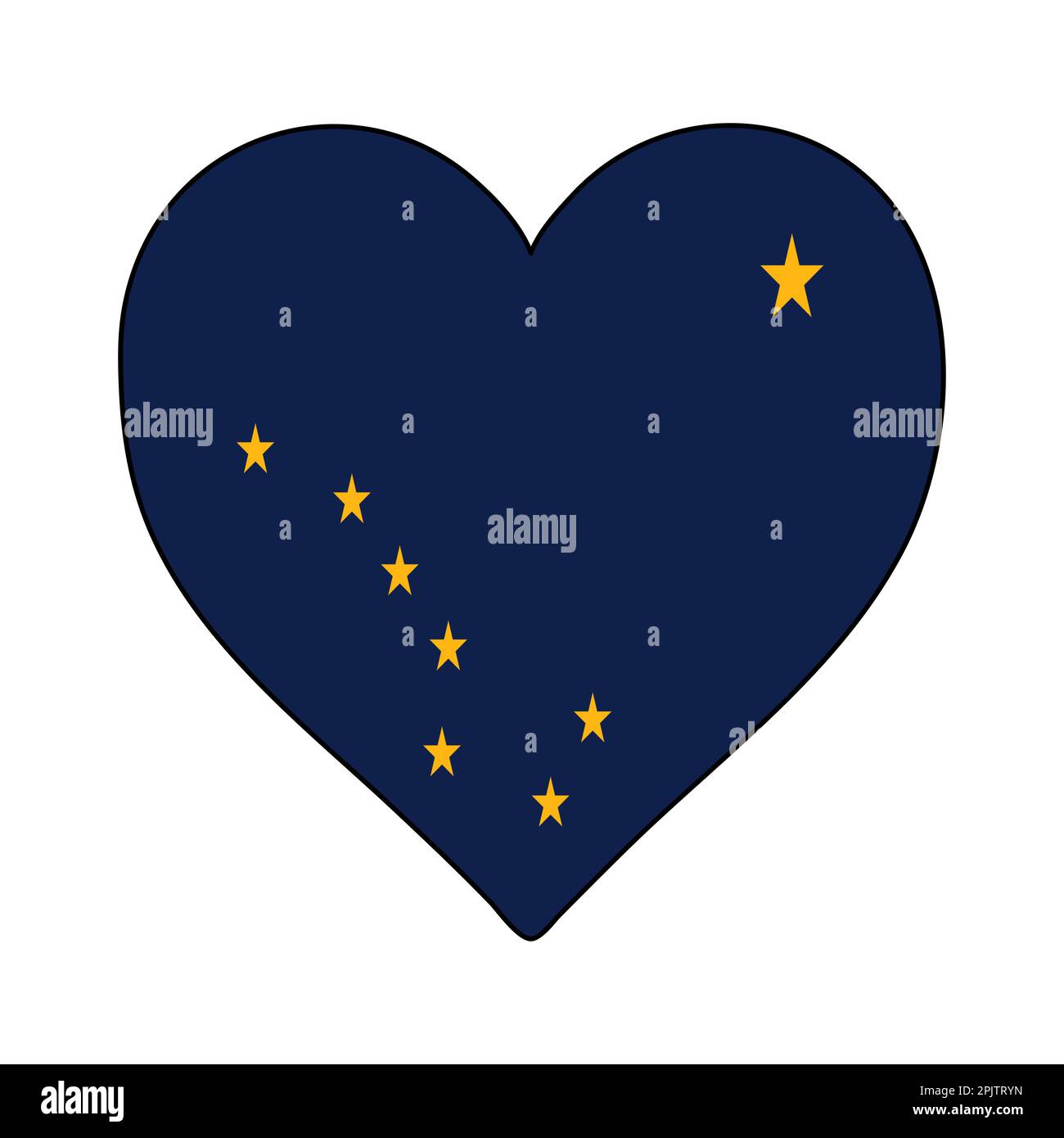 Alaska Heart Shape Flag. Love Alaska. Visit Alaska. Northern America ...