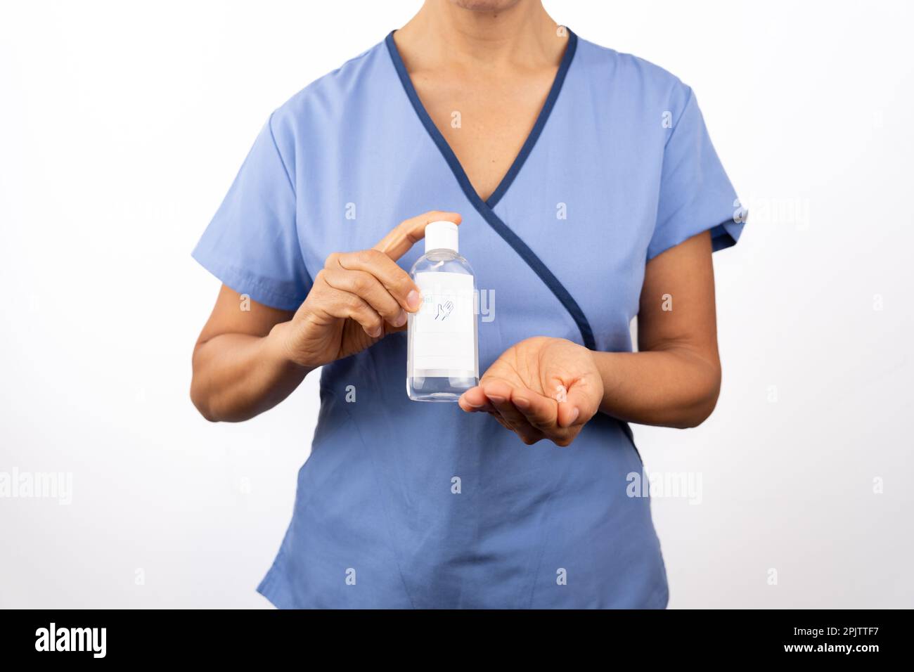 Hand sanitary gel being used for the prevention to germs Stock Photo ...