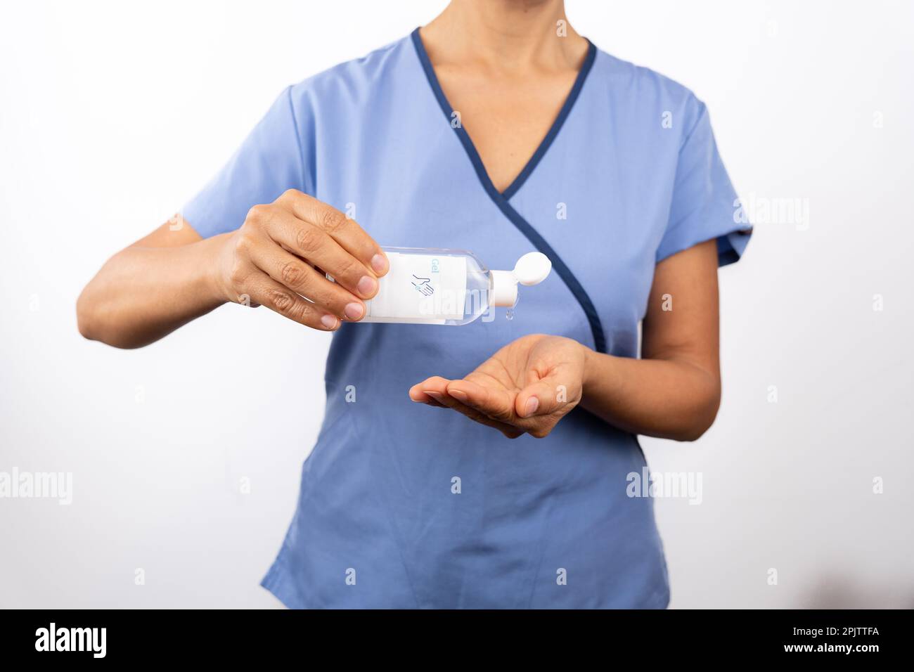 Hand sanitary gel being used for the prevention to germs Stock Photo ...