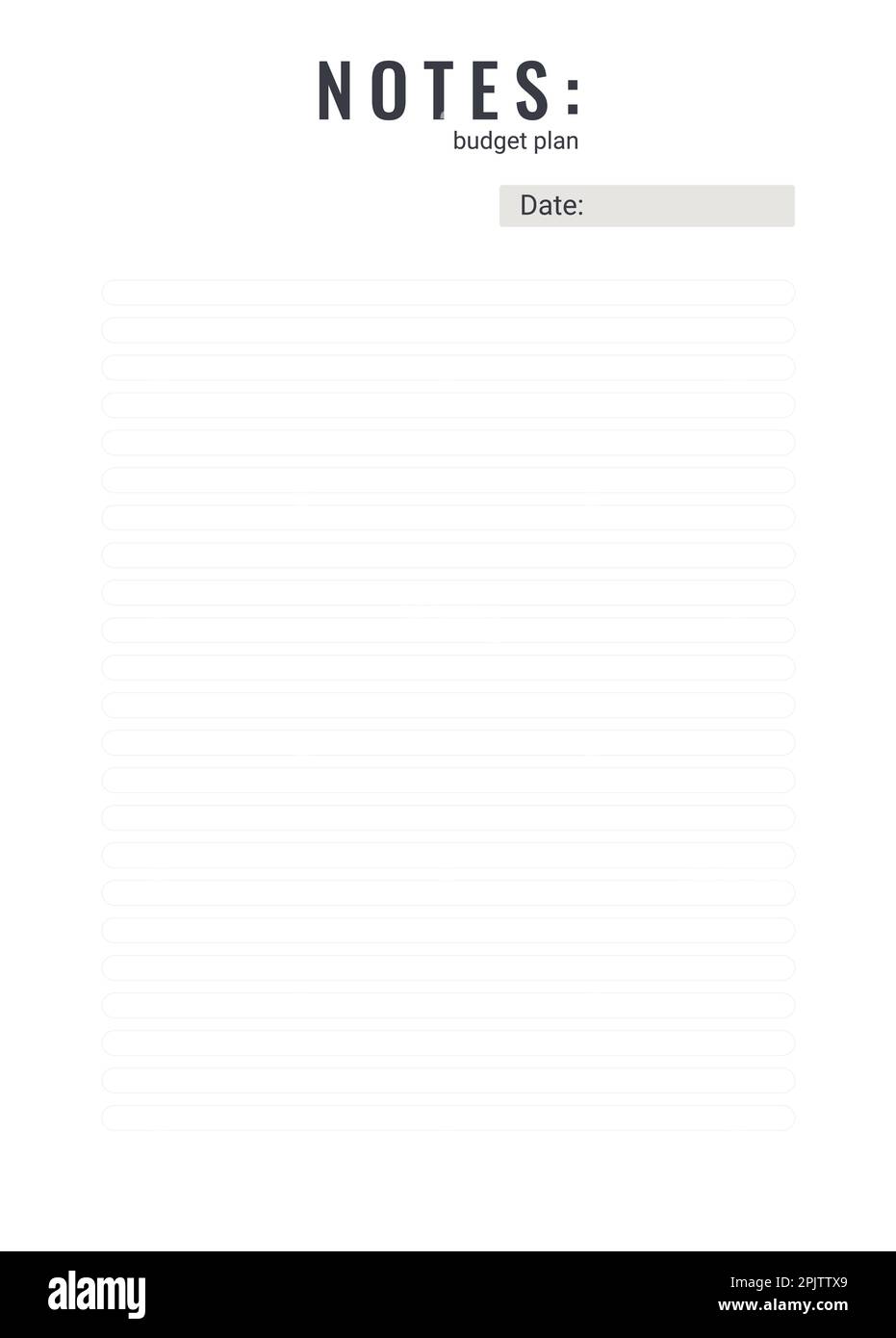 Notes of personal monthly budget planner, vector illustration Stock ...