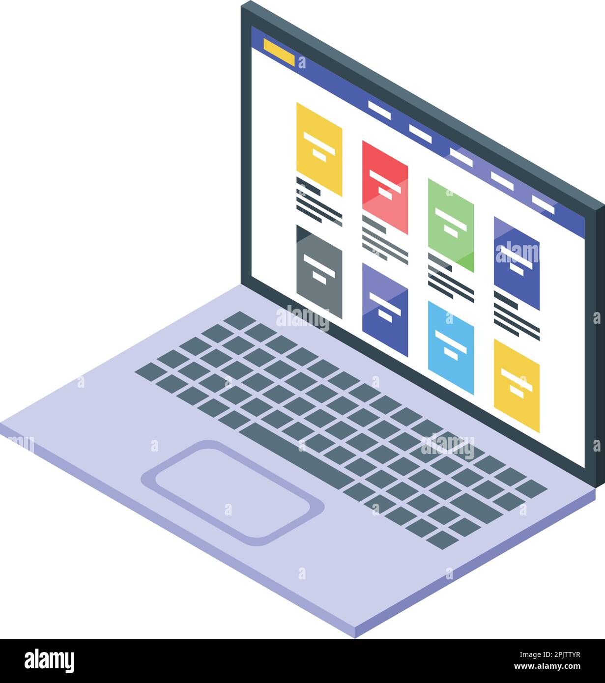 Laptop book icon isometric vector. School study. Open education Stock ...