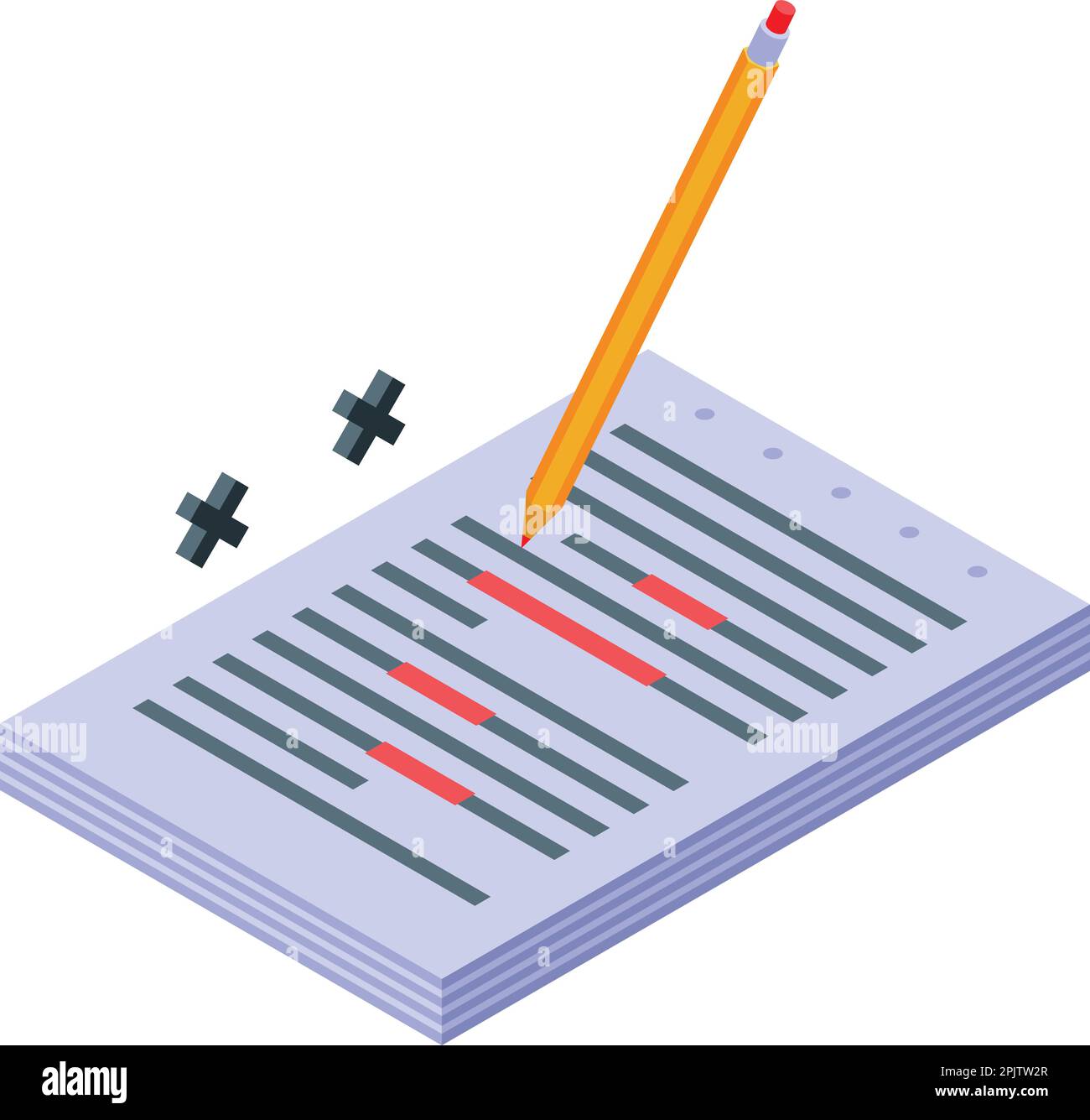 Writing book icon isometric vector. School study. Shape text Stock ...