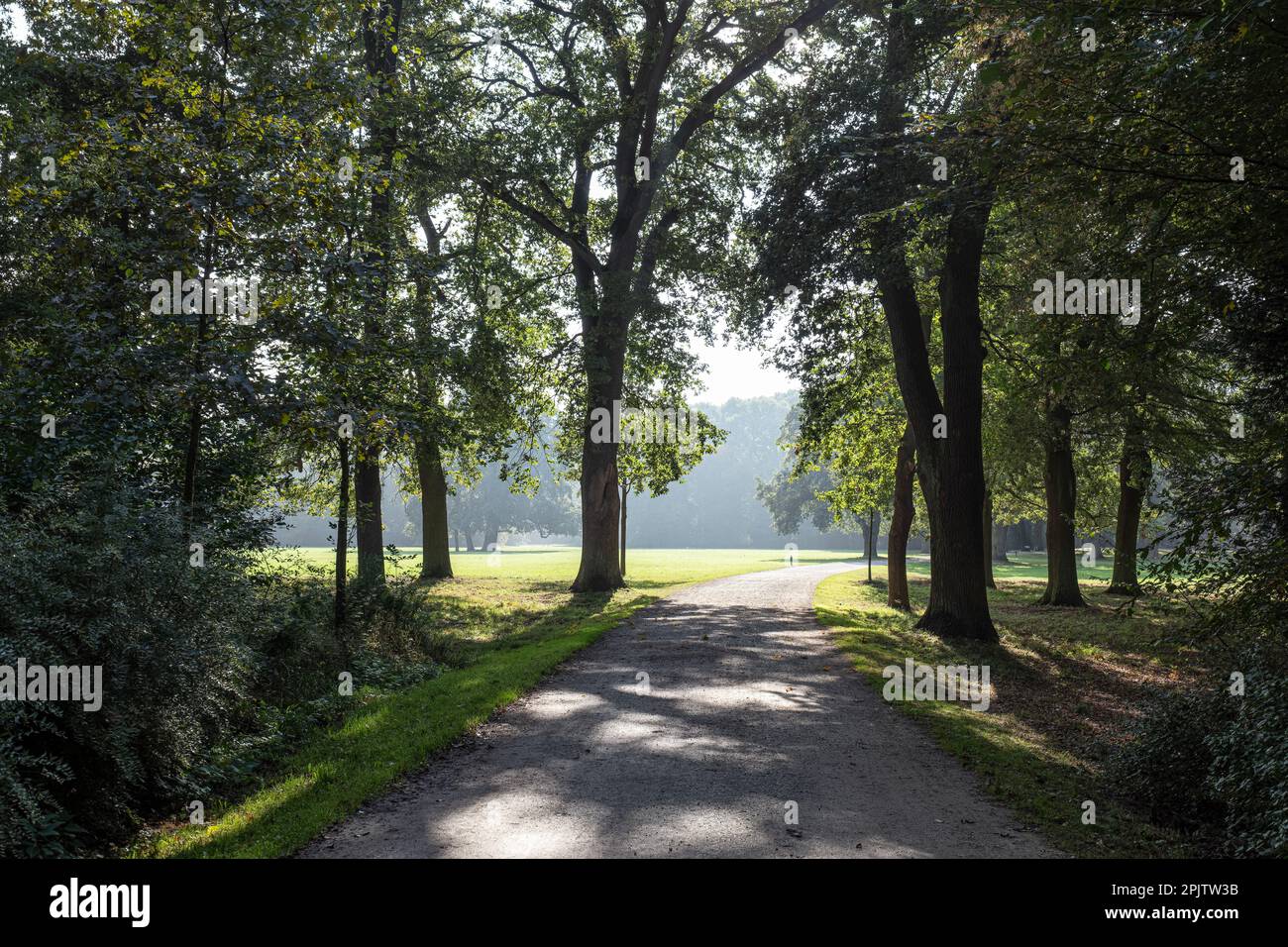 Historic 19th century Burgerpark (Citizens Park) Grosse Park Wiese with ...