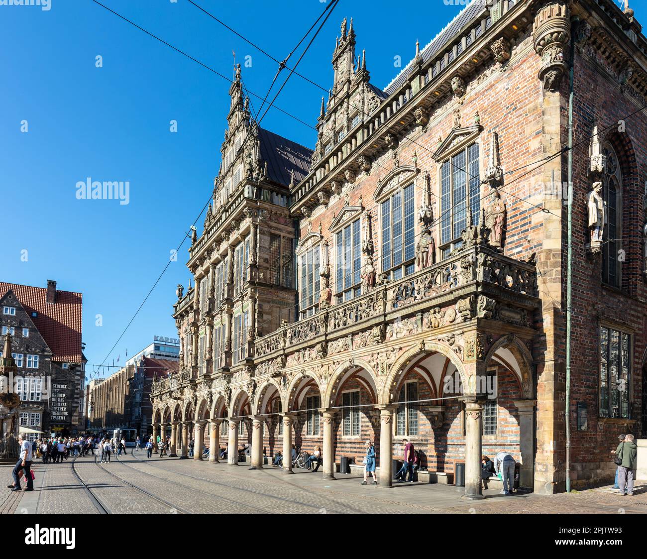 UNESCO world heritage site Town Hall, Rathaus, in historic Marktplatz ...