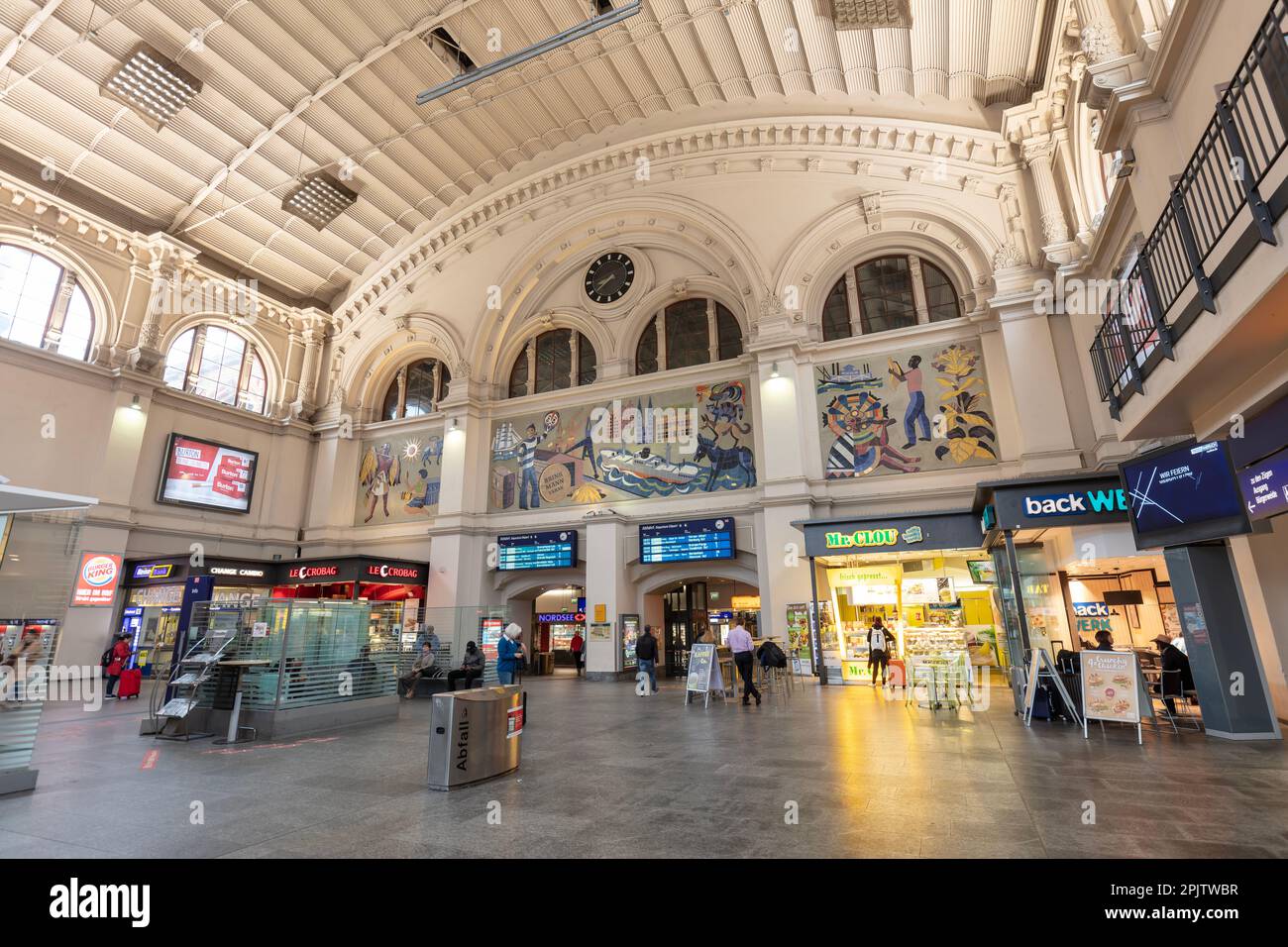 Inside Bremen Hauptbahnhof, main railway station from 1889 designed in ...