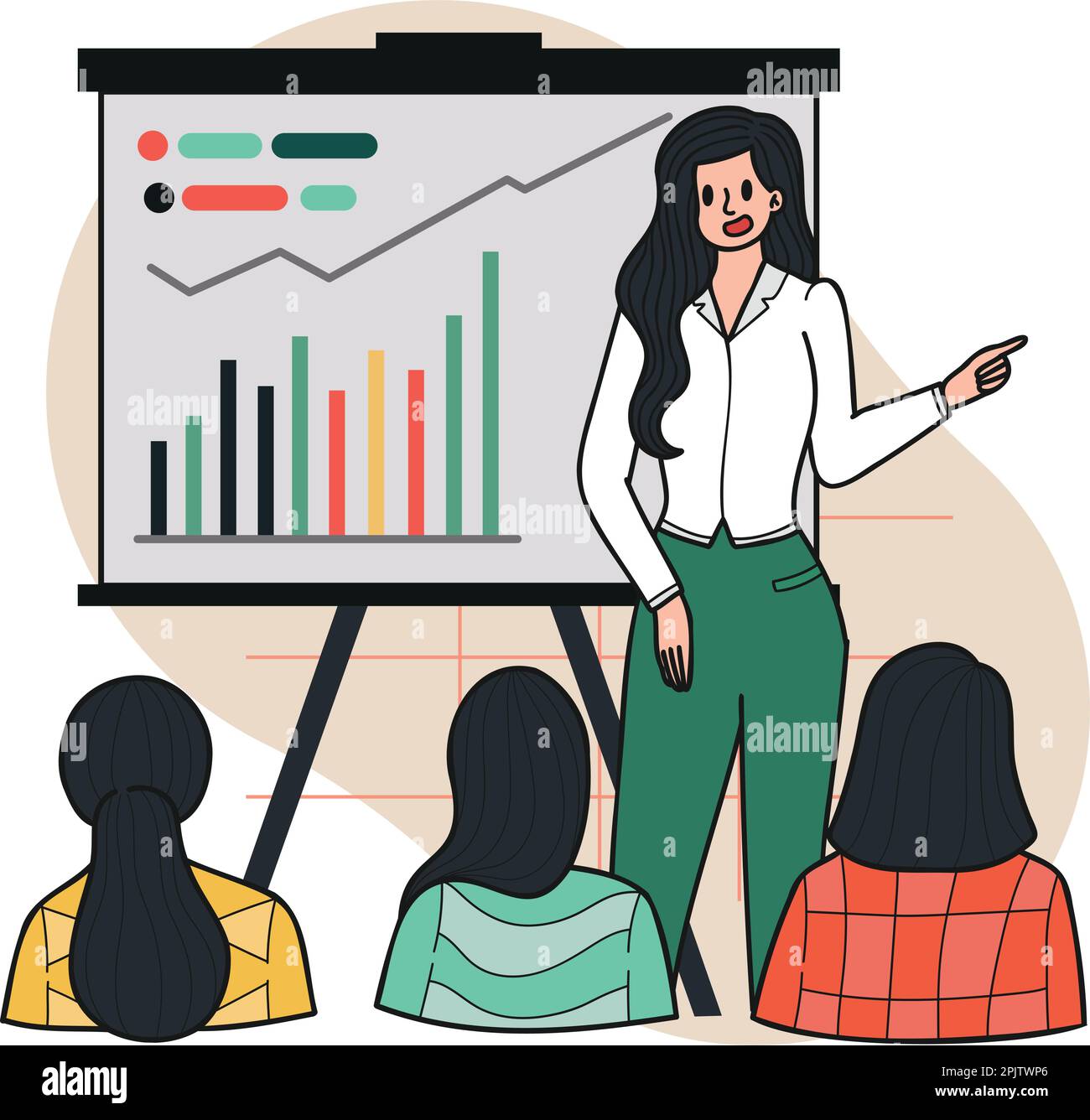 Cartoon business meeting chart showing Stock Vector Images - Alamy