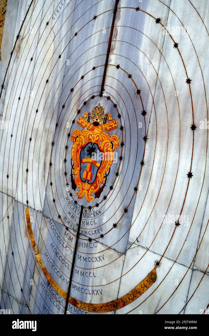 Meridian in Basilica Santa Maria Degli Angeli dei Martiri in Rome Italy ...