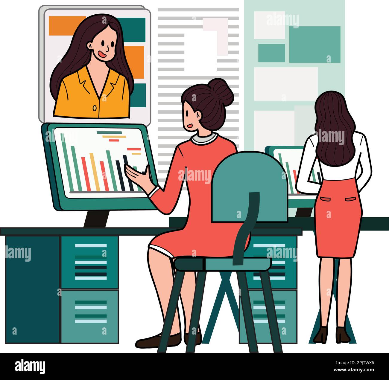 Coworking group having meeting in Stock Vector Images - Alamy
