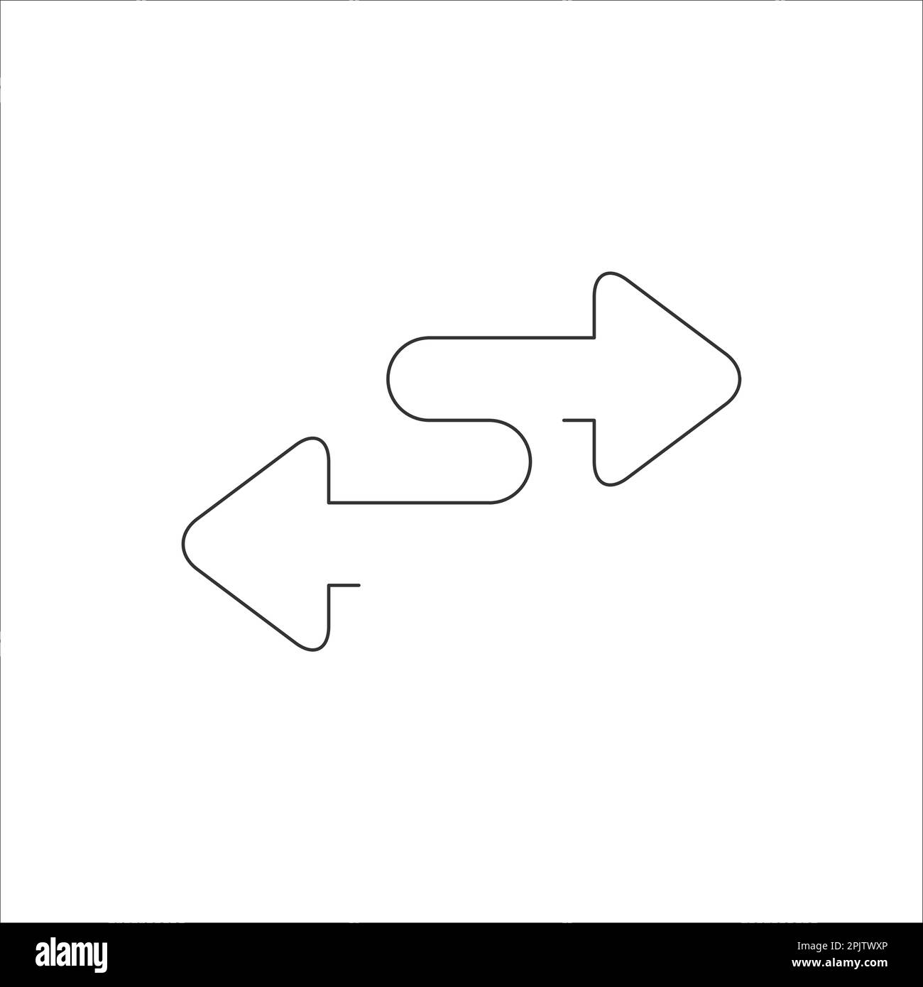 Two Transfer arrows one line icon. linear style sign for mobile concept and web design. Left ...