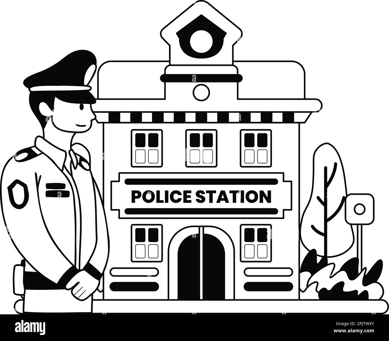 Police Station Clipart Black And White