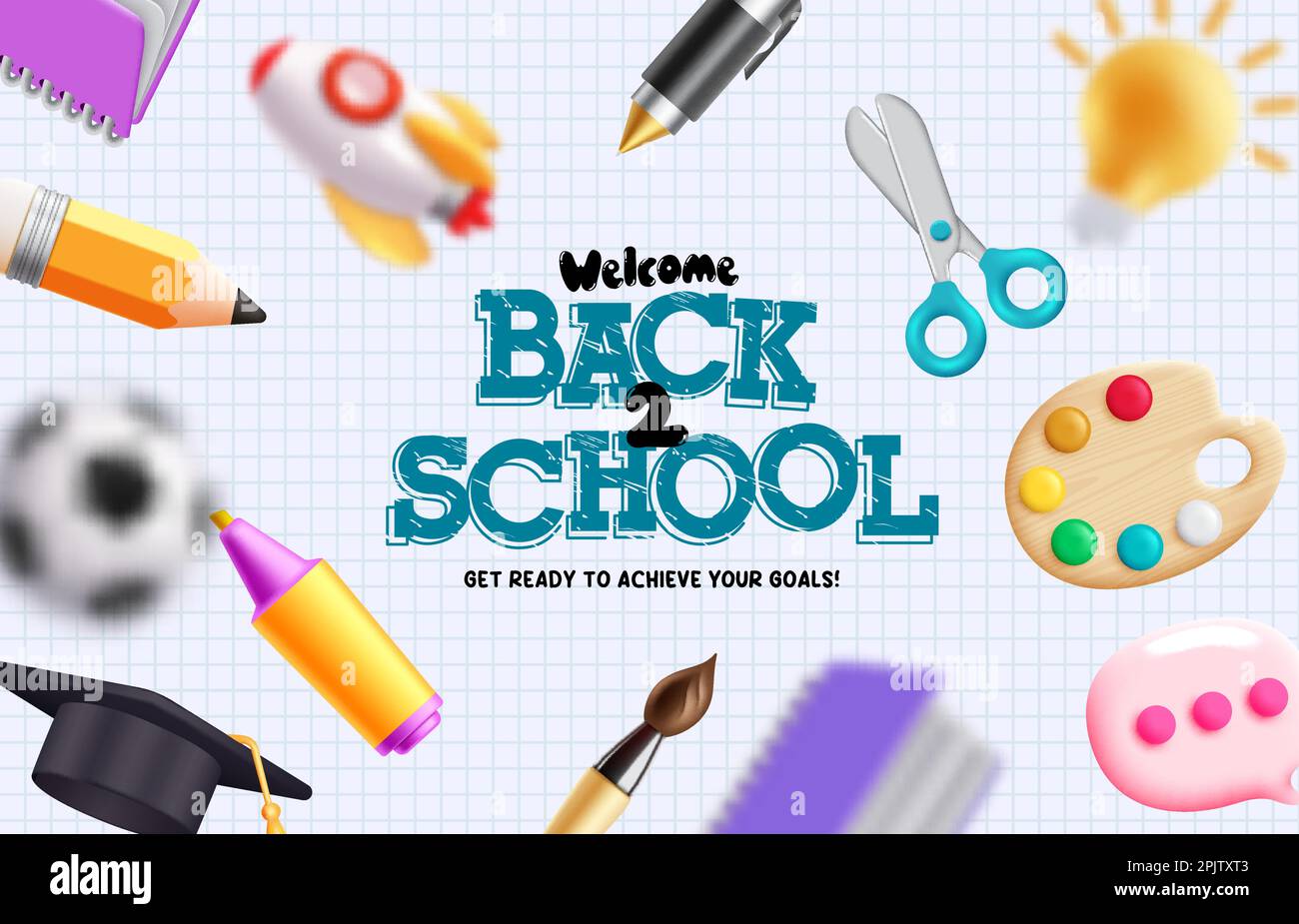 Back to school vector background. Back to school text with educational ...