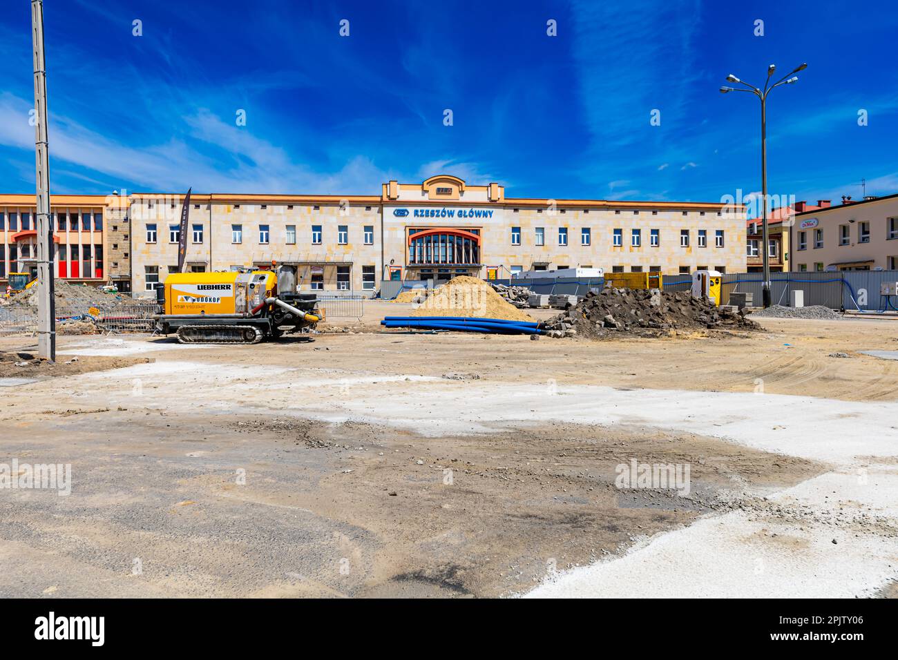 Rzeszow, Poland - June 2022: The facade of the main station building ...