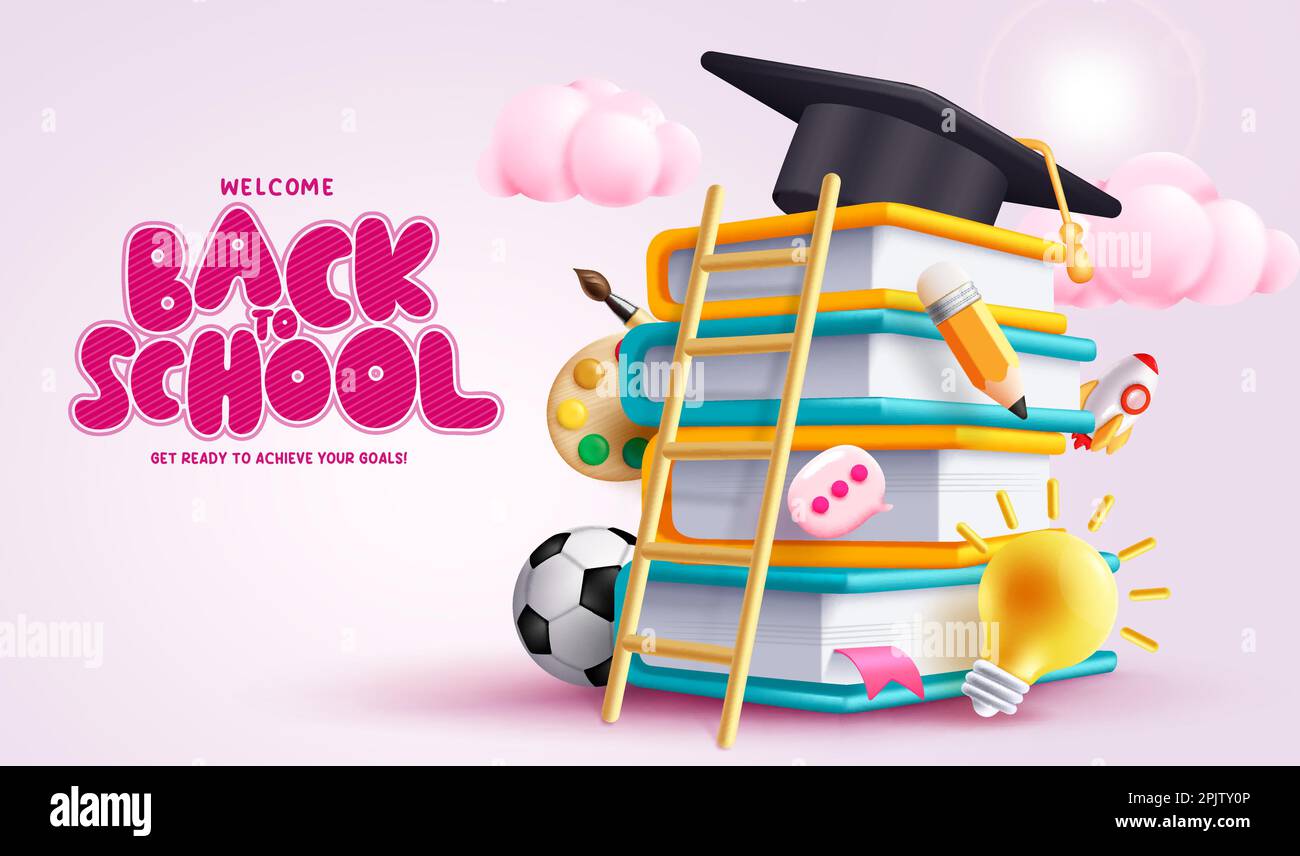 Back to school vector design. Back to school greeting text with ...