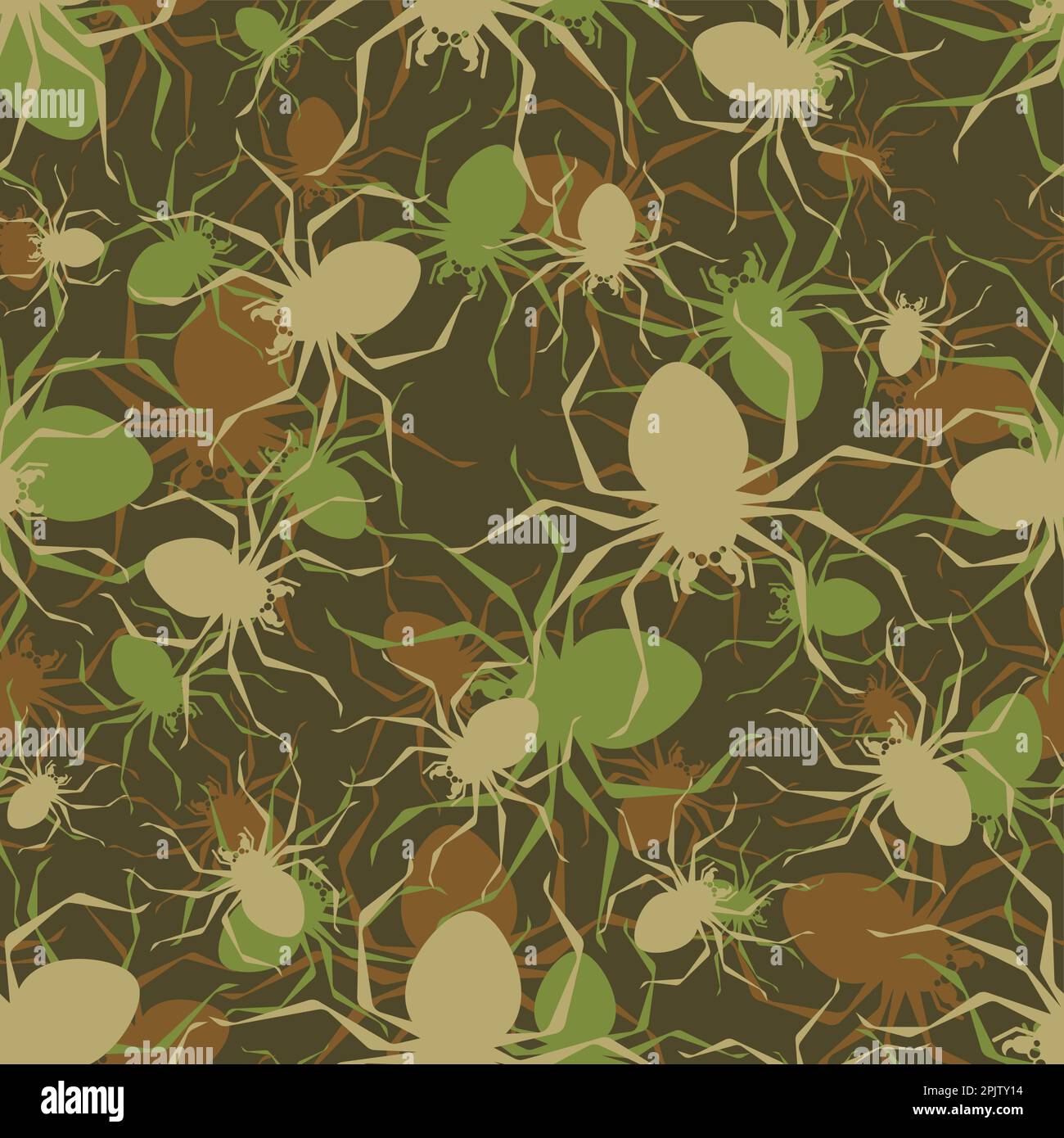 Spider Military pattern seamless. Poisonous dangerous insect Army ...