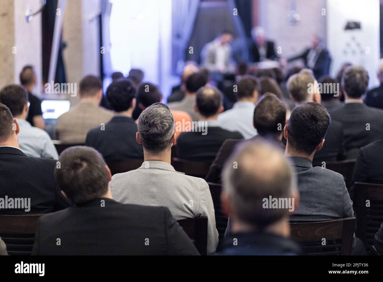Round table discussion at business convention and Presentation ...